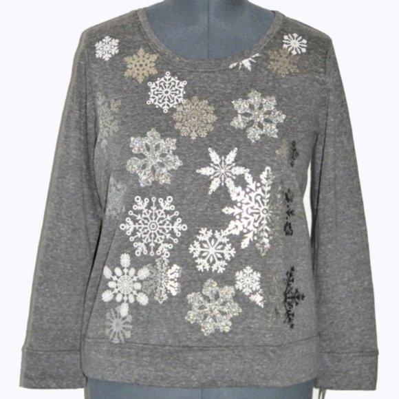 Style & Co. | Sweaters | Style Co Gray Snowflake Sweater Small | Poshmark